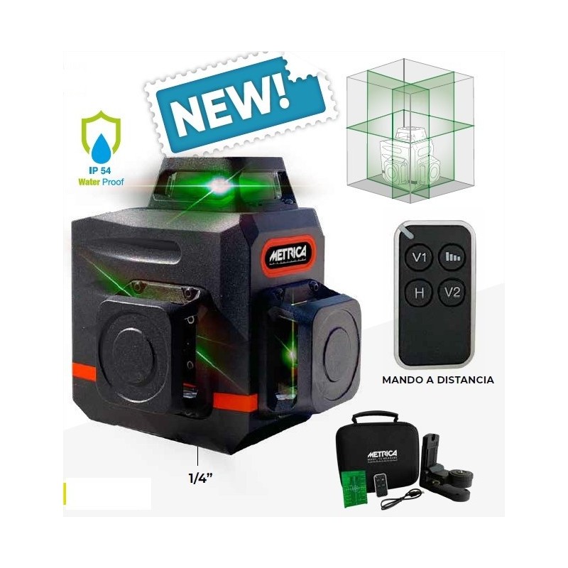 NIVEL LÁSER 60m METRICA 3D MINI LÁSER VERDE ref. 60845