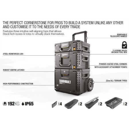 CARRO TOUGHBUILT STACKTECH SET DE 3 PIEZAS ref. TB-B1S3-B-70R