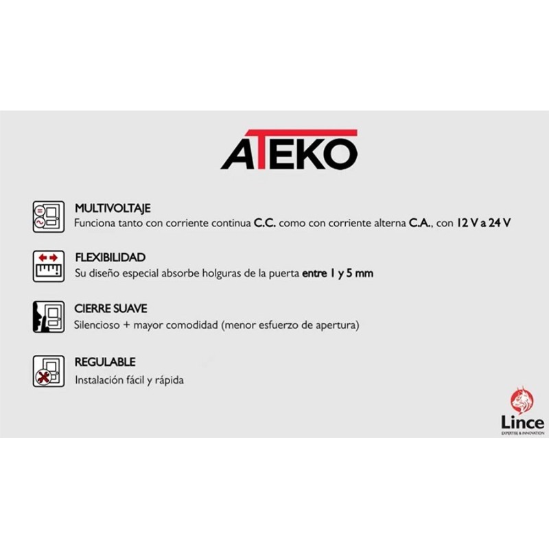 ELECTROCERRADURA DE PORTAL ATEKO LINCE DE ENTRADA DE 25/41mm ref. 5703TE25
