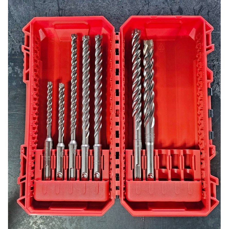 ESTUCHE MILWAUKEE 7 BROCAS SDS-PLUS MX4 DE 4 CORTES ref. 4932492113